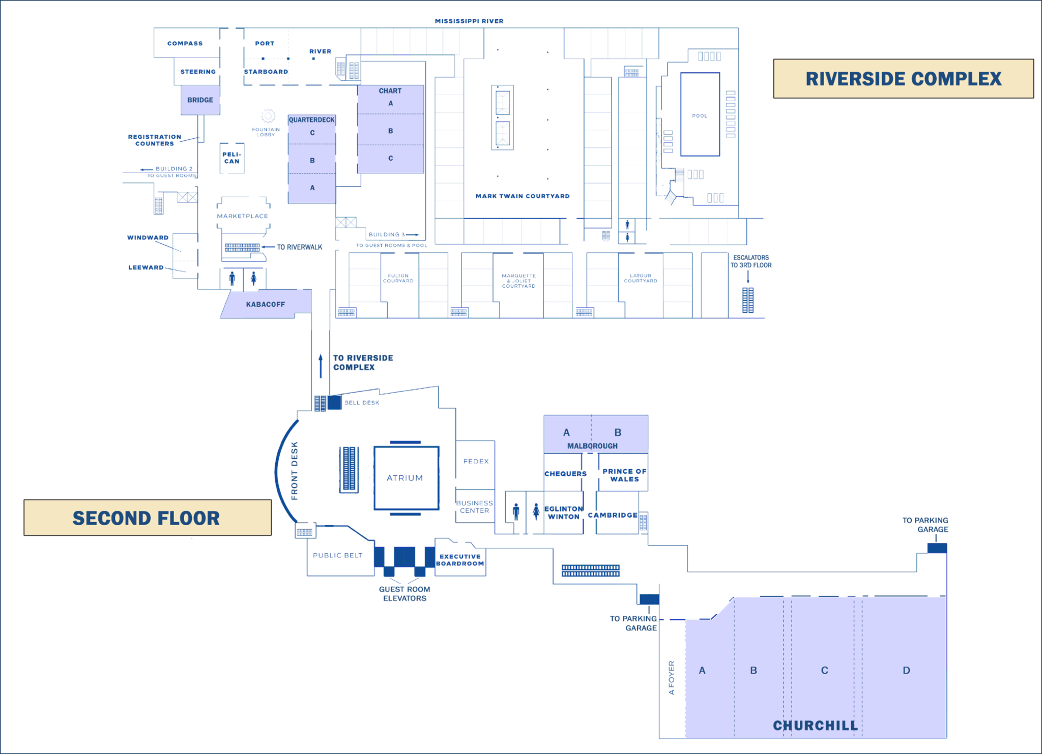 Map of Hilton New Orleans Riverside – Louisiana Music Educators Association